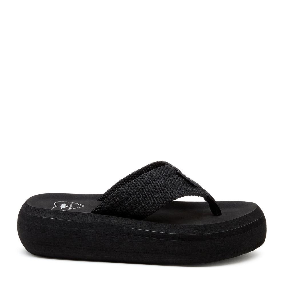 Rocket Dog Women's Sandy Black Webbing Platform Flip Flop | Comfy ...